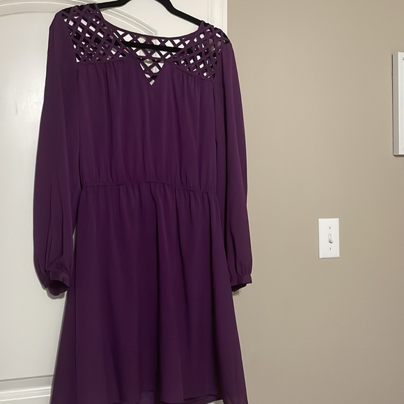 Gianni Bini | Dresses | Purple Long Sleeve Dress With Cutouts | Poshmark
